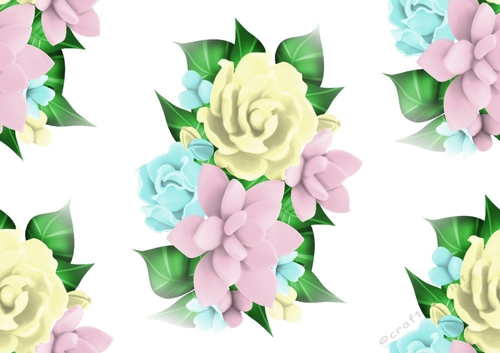 pretty pastel flowers backing paper (BIG) - CUP1162886_415 | Craftsuprint