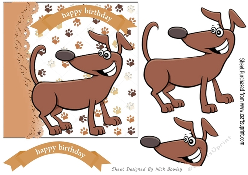 playful brown funny dog 7x7, card front - CUP1164459_415 | Craftsuprint
