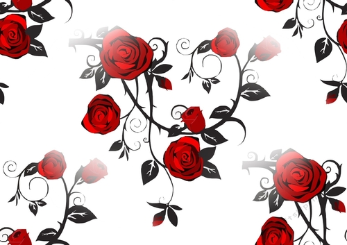 Lovely black Vines with red roses backing paper (Big) - CUP1170908_415 ...