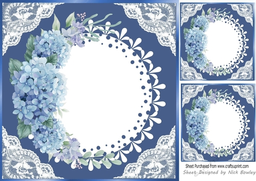 Pretty Blue Floral Lace Corner Card Front 8x8 - CUP1170968_415 ...