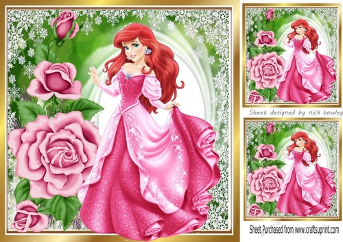 pretty princess with cerise roses 8x8 - CUP1171337_415 | Craftsuprint