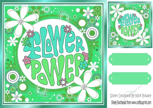 FLOWER POWER! Blue Flowers good vibes 8x8 - CUP1172670_415 | Craftsuprint