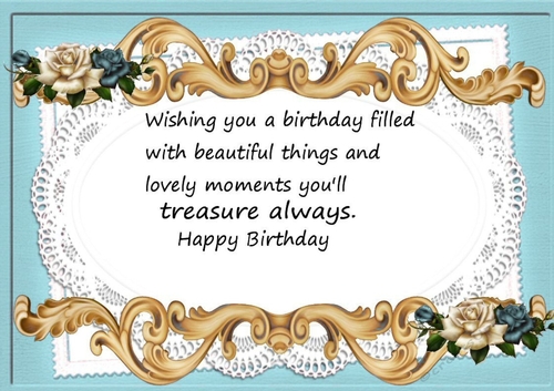 Pretty blue/cream roses on lace A4 Ornate Card Big with verse ...