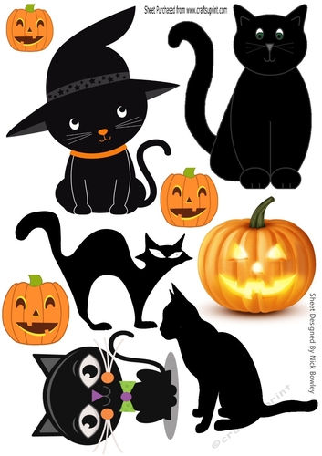 Lots of lovely Halloween Black Cats a variety of cutouts - CUP1177531 ...