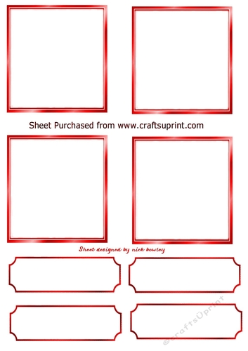 4 Red Small Toppers with tags - CUP1186667_415 | Craftsuprint