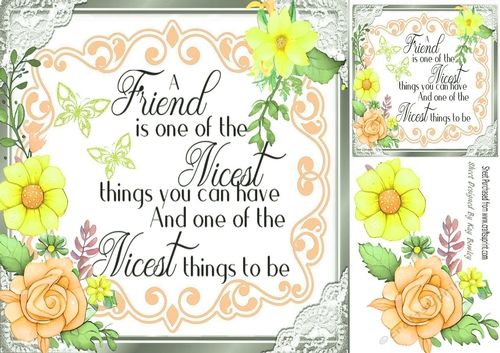 Lovely FRIENDSHIP verse card front with flowers 8x8 (One) - CUP1206573 ...