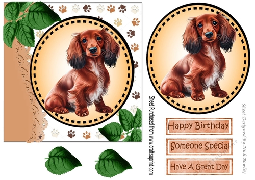 Cute litle dog with leaves (seven) 7x7 - CUP1207872_415 | Craftsuprint