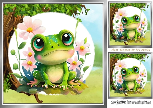 Cute Little Frog in the Woodland 8x8 (one) - CUP1210866_415 | Craftsuprint