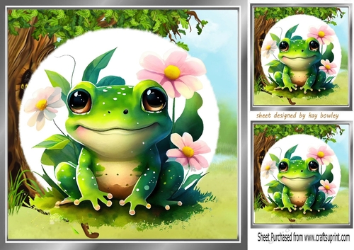 Cute Little Frog in the Woodland 8x8 (Two) - CUP1210867_415 | Craftsuprint
