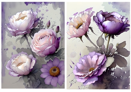 Purple Shades Of Roses & Flowers Toppers (two) - CUP1212138_415 ...