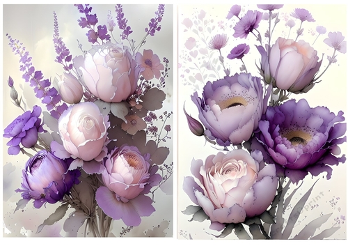Purple Shades Of Roses & Pretty Flowers Toppers (four) - CUP1212143_415 ...