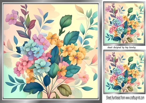 Pretty Pastel Flowers Card Fronts 8x8 (four) - CUP1212165_415 ...