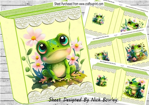 4 Cute Little Frogs On Lace Folded Book Mini Kit - CUP1213195_415 ...