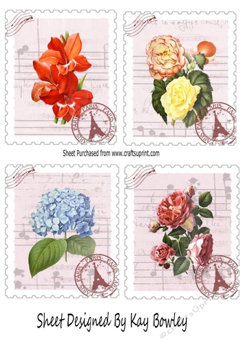 4 Pretty Floral Toppers A Variety (Set Two) - CUP1215542_415 | Craftsuprint