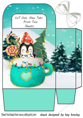 Cute Penguin In A Teacup Christmas Trees Gift Bag - CUP1224538_415 ...