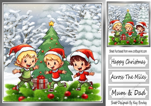 Santas Cheeky Elves In The Snow With Holly 8x8 (Four) - CUP1239353_415 ...