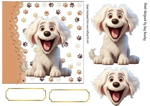 Funny Face Dog Card Front 7x7 (Two) - CUP1244793_415 | Craftsuprint