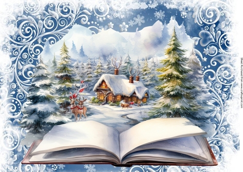 Christmas Snow Scene With Open Book A4 (One) - CUP1246873_415 ...
