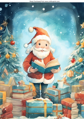 Happy Santa With Presents & Christmas Trees A4 (Four) - CUP1253977_415 ...