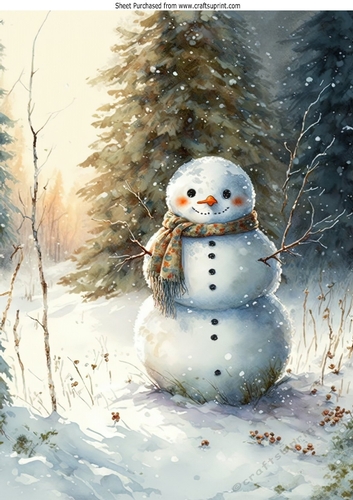 Lovely Snow Woodland With Snowman A4 (Three) - CUP1254174_415 ...