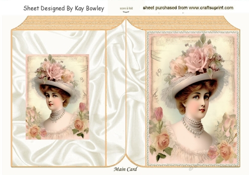 Elegant Vintage Lady With Roses Folded Book (One) - CUP1266322_415 ...