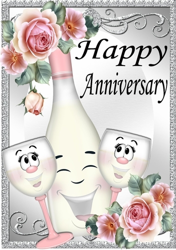 Lovely Toony Pink Bottle/Champers For ANNIVERSARY A4 - CUP1278098_415 ...
