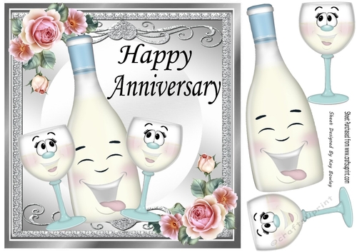 Lovely Toony Blue Bottle/Champers For ANNIVERSARY 8x8 - CUP1278099_415 ...