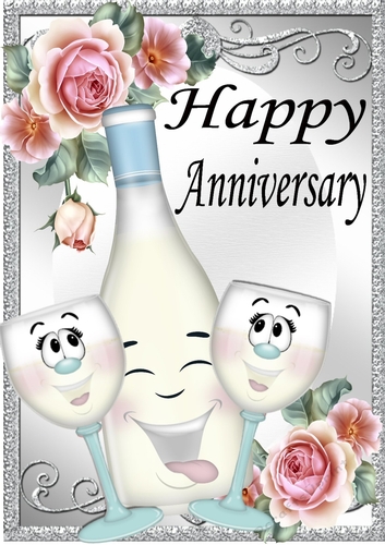 Lovely Toony BLUE Bottle/Champers For ANNIVERSARY A4 - CUP1278100_415 ...