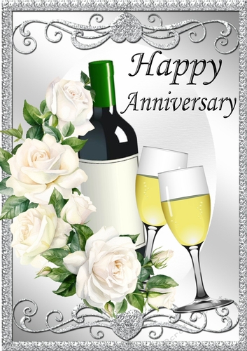 Lovely Bottle/Champers Silver Ornate With White Roses A4 - CUP1278144 ...