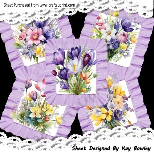 5 Pretty 8x8 Spring Flowers In Lilac Frill Frames Mini Kit - CUP1280212 ...