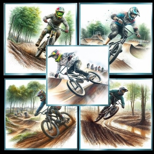 5 BMX Bike Riders With Woodlands 8x8 Mini Kit - CUP1283127_415 ...