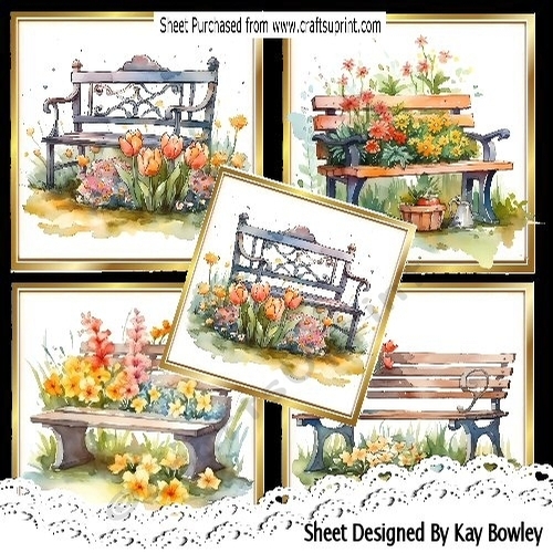 5 Lovely Garden Benches Card Fronts 8x8 Mini Kit - CUP1293061_415 ...