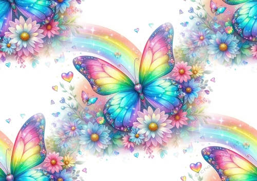 Pretty Butterflies, Rainbow Backing Paper (BIG) - CUP1303778_415 ...