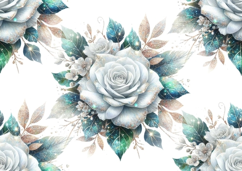 Beautiful Glitter Pale Blue Rose Backing Paper (BIG) - CUP1304341_415 ...