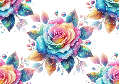 Beautiful Glitter Rainbow Rose Backing Paper (BIG) - CUP1304411_415 ...