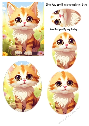 Pretty Ginger Kitten Oval Pyramids - CUP1313613_415 | Craftsuprint