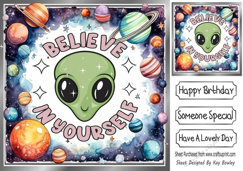 Space 8X8 Frame With Alien (TWO) - CUP1313745_415 | Craftsuprint