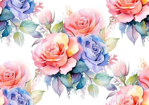 Pretty Coloured Roses Backing Paper (BIG TWO) - CUP1325414_415 ...