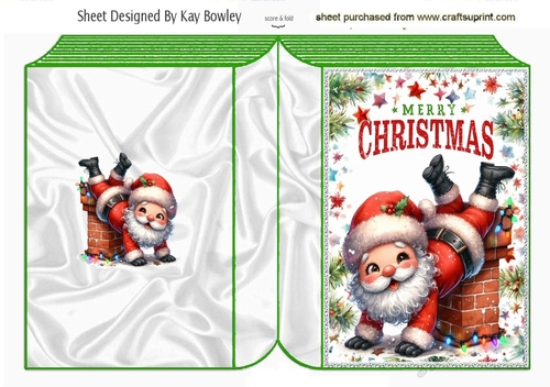 Cheeky Santa Christmas Folded Book (ONE) - CUP1347101_415 | Craftsuprint
