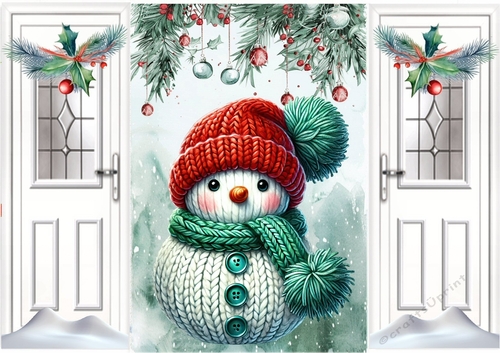 Knitted Mint Green Snowman A5 Gatefold (FOUR) - CUP1352857_415 ...