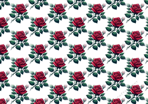 Pretty Small Red Roses Backing Paper - CUP1356748_415 | Craftsuprint