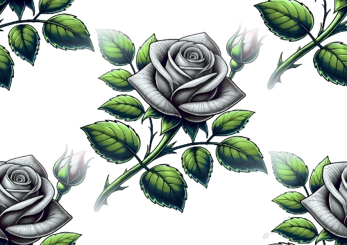 Pretty Big Silver Roses Backing Paper - CUP1356753_415 | Craftsuprint