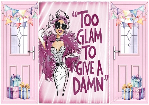 Pink A5 Gatefold Lady To Glam To Give A Dam - CUP1357435_415 | Craftsuprint