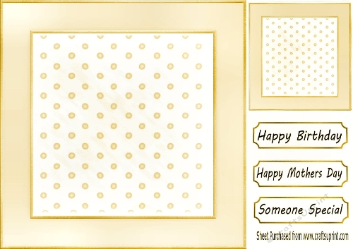 Gold Dot 8x8 Frames Card Fronts - CUP1365844_415 | Craftsuprint
