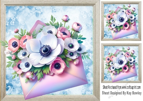Pretty Envelope With Flowers 8X8 Card Front (TWO) - CUP1369248_415 ...