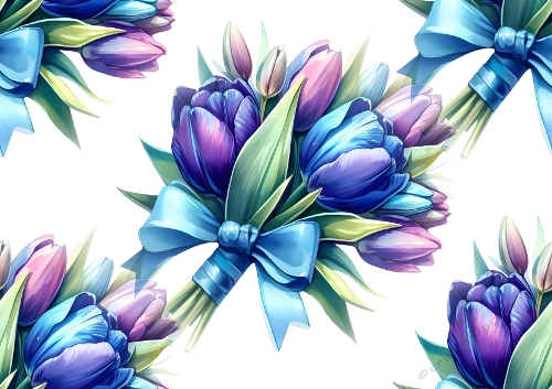 Pretty Rainbow Purple Tulips Backing Paper (BIG) - CUP1372896_415 ...