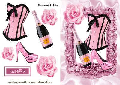 Gorgeous Pink Basque, Pink Champagne - CUP185107_415 | Craftsuprint