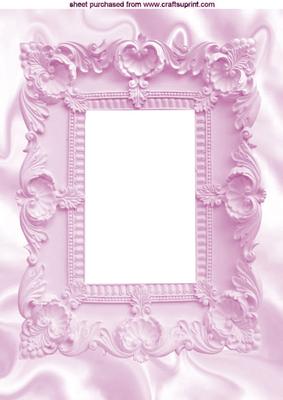 Ornate Frame in Pink on Satin Background, A4 Topper - CUP187043_415 ...