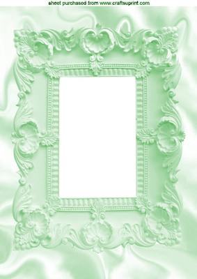Ornate Frame in Mint Green on Satin Background A4 Topper - CUP187050 ...