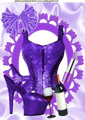 Gorgeous Purple Basque, & Champagne, A4 Topper - CUP187795_415 ...